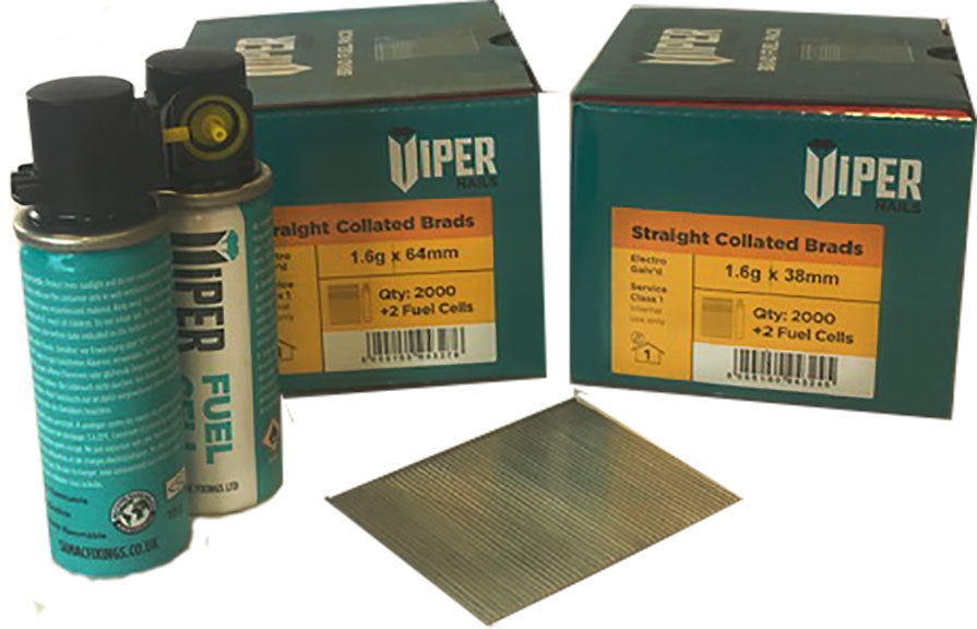 51mm Viper Galvanised Brad Nails With Gas (2000)