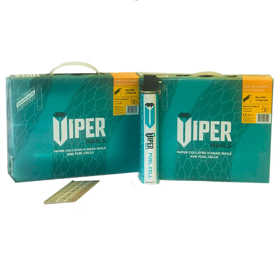 90mm x 3.1mm Viper Galvanised Straight Nails With Gas (1100)